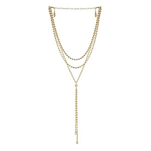 Ettika Lariat Necklace For Women. Y Necklace For Women. Royal Layered Lariat Necklace. 18k Gold Plated Crystal Chain, Jewelry