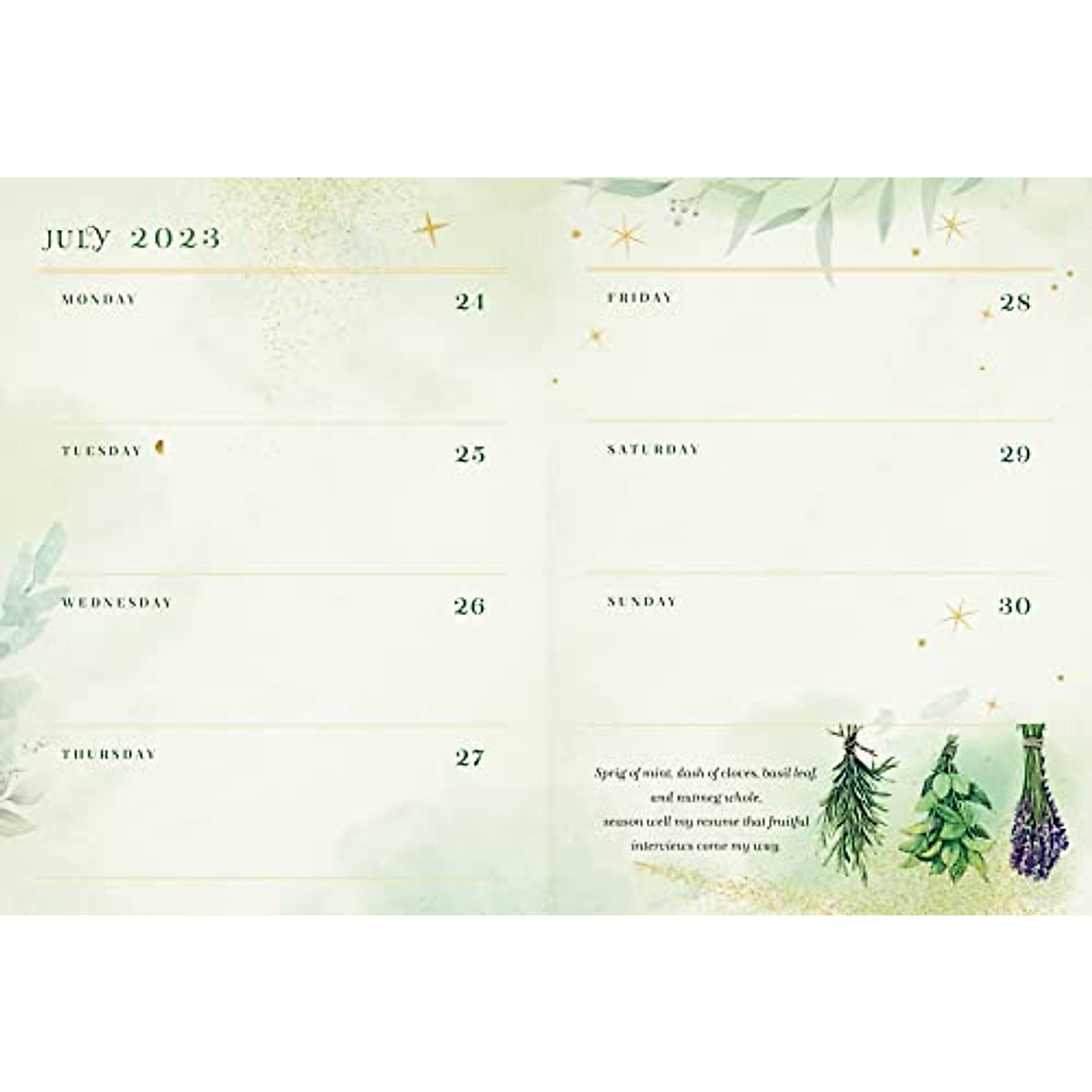 Herbal Magic 2024 Weekly Planner: July 2023 - December 2024
