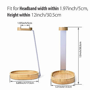 Avantree Universal Wooden & Aluminum Headphone Stand Hanger with Cable Holder, Sturdy Desk Headset Mount Rack for Sony, Bose, Shure, Jabra, JBL, AKG, Gaming Headphones Display - TR902