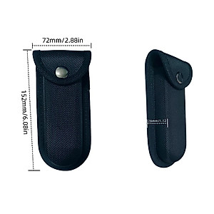 POFUIERKN Pocket Holder Nylon Folding Pocket, Knife Sheath Holster with Belt Loop and Snap Closure,4pcs Black