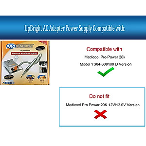 UpBright 30V AC/DC Adapter Compatible with Medicool Pro Power 20k PPFLEX PP Flex ProPower Flex Portable Nail File YS YS04-300100D YS04-3001000 TDX-3001000 XY XY36S-3001000Q-UW 30VDC 1A Supply Charger
