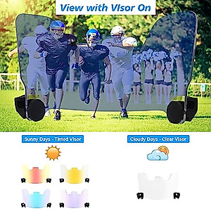 Clear Gold Football Visor, Football Helmet Visor for Adults&Youth, Eye Shield Visor with Football Visor Clips, Easy Install Football Visors for Helmet Football Protection Gear