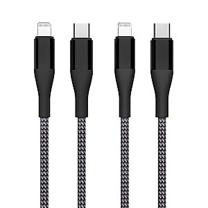 ANDNOVA USB C to Lightning/USB c Cable 10 Ft, Type-C to iPhone PD Fast Charging Cable Compatible with iPhone 13/13 Mini 12 Pro Max/12/11 Pro/X/XR/XS Max / 8/8 Plus