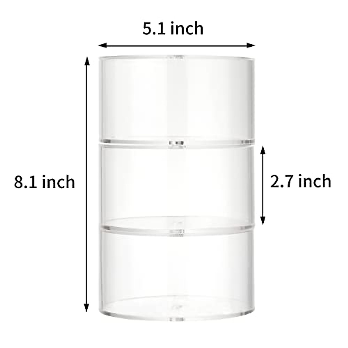 MESAILUP Belt Rack Organizer 3 Layers Acrylic Display Case with Magnet Storage Holder for Accessories like Watches, Jewelry, Makeup, Bracelets, Rings, Craft Toy & Tie