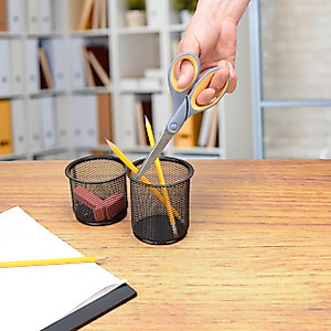 Westcott 13529 8" Straight Titanium Bonded Scissors with Soft Handle, Grey/Yellow