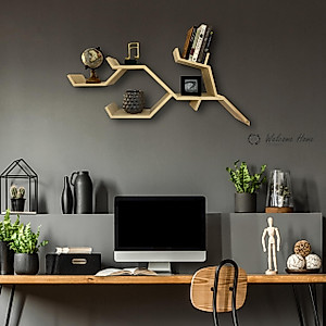 W/H Tree Branch Shelf, 18 x 48 x 7 inch, Solid Pine Wooden Shelf, Tree Bookshelf, Farmhouse Style Shelf, Nursery Shelf, Bedroom Shelf, Tree Shelf, Kids Room Shelf