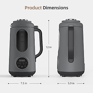 Zopehan Nut Milk Maker,35oz(1000ml) Automatic Soy Milk Maker for Homemade Almond, Oat, Soy Milk, Plant-Based Milk and Non-Dairy Beverages 8 in 1, Milk Maker Machine with Delay Start/Self Clean (Grey)