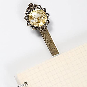 Gold Marble Vintage Petal Bookmarks, Bronze Book Marks for Women Men Kids Teacher Student Teens