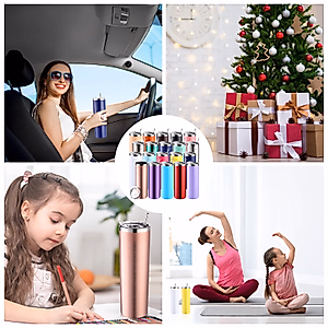 20 Pack Straight Skinny Tumblers Bulk 30oz Stainless Steel Double Wall Vacuum Insulated Mugs with Straw Coffee Tumbler Portable Skinny Travel Tumbler for Hot Cold Drinks DIY Gift