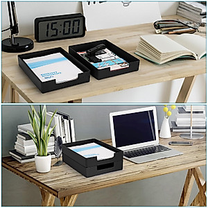 Stackable Letter Tray Paper Organizer, A4 Size Desk Holder for Letter Paper/Stationery/Desk Accessories, Black Holder File Organization for Office, School, Home Storage (2 Pack)