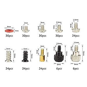 228pcs PC Screw Set Accessories for PC Assembly Personal Computer Screw standoffs Set Assortment kit for Main Board, housing, Hard Disk - in a Storage case