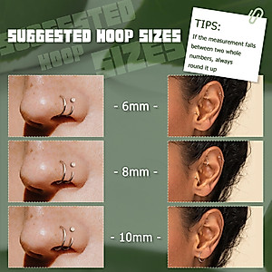 MILACOLATO 18pcs 22G 316L Surgical Steel C-shape Nose Hoop for Men Women Flat Disc Thin Nose Ring Cartilage Tragus Ear Piercing Set Colorful