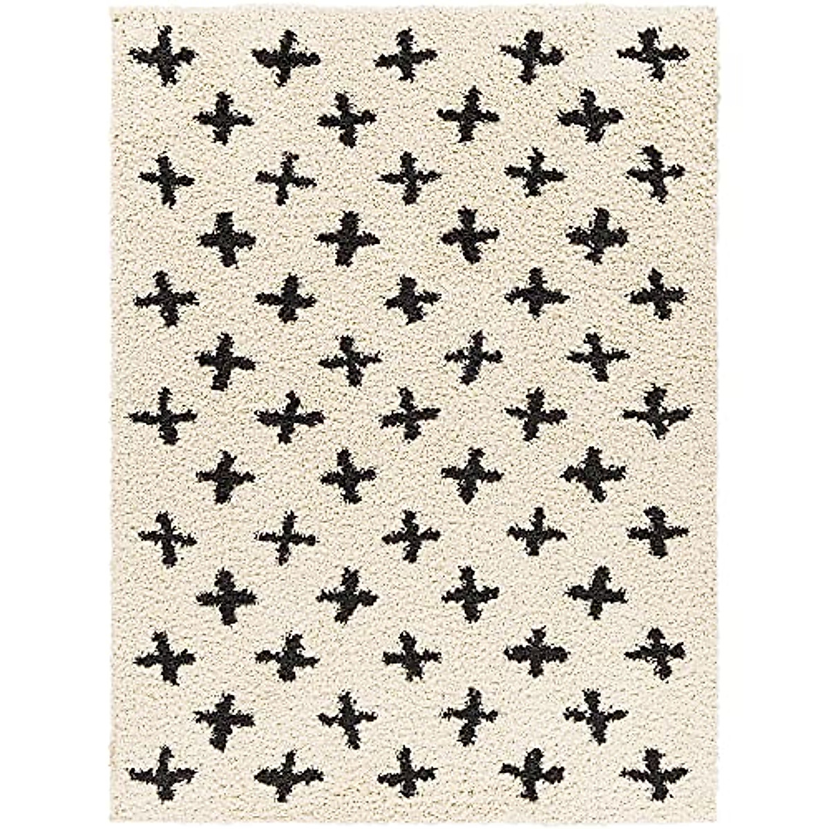 Artistic Weavers Moroccan Soft Mora Shag Area Rug,5'3" x 7', Cream/Charcoal