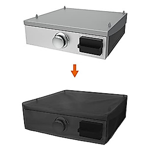 DELSbbq Carry Bag and Cover for Blackstone 17 Inch Table Top Griddle Without Griddle Hood, Heavy Duty Waterproof Polyester Cover Kit for Blackstone Accessories 17", Black