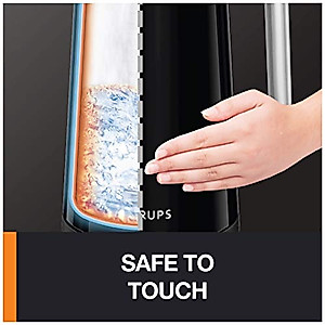 KRUPS BW801852 Smart Temp Digital Kettle: Prepare tea and coffee. Full Stainless Interior and Safety Off, 1.7-Liter, Black