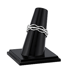 Silvershake Set of 3 White Gold Plated 925 Sterling Silver Round Diamond Cut Wiggle Wave Minimalist Thin Band Skinny Wire Stackable Ring Handmade Jewelry for Women Size 9