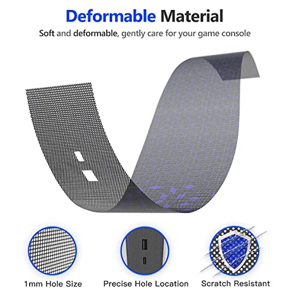 Dust Cover Net for PS5 Console, PS5 Heatsink Barrier Pets Hair Anti-dust Cover Dustproof for Playstation 5 Optical Drive Version/Digital Version Game Console Accessories. (Purple Lattice)