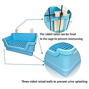 WEWAYKGJ Large Rabbit Litter Box Rabbit Potty Box Pet Corner Toilet Bunny Litter Pan Potty Trainer for Adult Rabbits,Adult Rats,Adult Chinchilla,Rex Rabbits, Ferrets, Adults Guinea Pigs