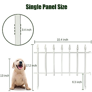Thealyn Metal Decorative Garden Fence 22" Wide x 18" High (5 Panels, Total Length 9.17 feet), Metal Border Folding Fence, Landscape Fencing for Flower Bed, Yard, Animal Barrier