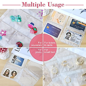 Jewelry Travel Organizer Case, Clear Jewelry Storage Book Ring Binder with Pockets, Lightweight Jewelry Bags Booklet Small Zipper Pouch Bag for Necklaces Earrings Rings Bracelets, Black