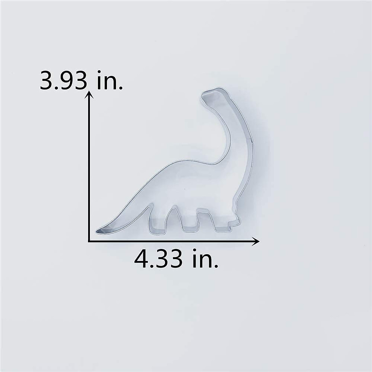 LILIAO Dinosaur Brontosaurus Cookie Cutter for Kids Birthday Party - 4.3 x 4 inches - Dino Biscuit and Fondant Cutters - Stainless Steel