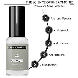 VIROCHEMISTRY Pheromones to Attract Women for Men (Chivalry) Body Spray - Bold, Extra Strength Human Pheromones Fragrance Body Spray - 50ml (Human Grade Pheromones to Attract Women)