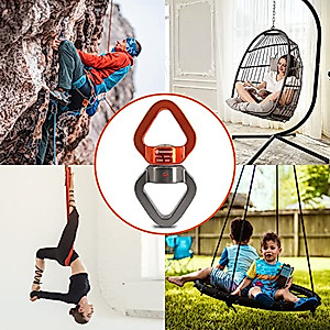 NewDoar Swing Swivel,30KN CE Certified Micro Rotator Swivel Device for Swing Aerial Dance/Yoga/Swing/Hanging Hammock/Rock Climbing Tree Arborist(Silver Orange)