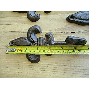 for 10 Large Cast Iron Fleur De Lis Coat Hooks Hook Hall Tree Hat Dog Leash Fluer Hooks & Hangers Home & Garden