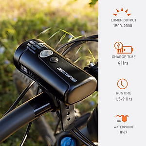 Light & Motion Seca Comp 1500, Light up The Whole Trail with 1500 lumens of Power. Designed for Trails, The Seca Comp is Also a Superior Road Light with 4 Modes for Night and Day Safety and Vision.