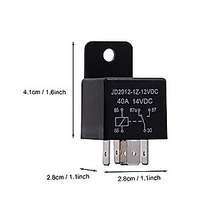 EHDIS 12V Motor Relay 5 Pin Coil 40amp Spdt Model No.: JD2912-1Z-12VDC 40A 14VDC, Contactor Relay Switch Power, Auto Switches & Starters, 2 Pack