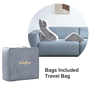 Kingfun 4pcs Orthopedic Bed Wedge Pillow Set for Post Surgery, Memory Foam for Sleeping, Adjustable Leg, Back and Arm Support, Sitting Up and Rest Pillow with Travel Bag