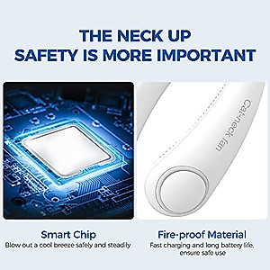 Neck Fan Rechargeable Hands Free Mini Fan Portable Bladeless 360°Surround Cooling Fan with 3 Level Air Flow for Sports, Office