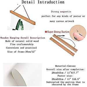 HPNIUB Natural Wood Magnetic Hanger Frame Poster- Shark & Whale Wall Art Print ,Sea Life Canvas Poster,Educational Science Wall Art Painting For Classroom Decor, 28X45cm Frames Hanging Kit