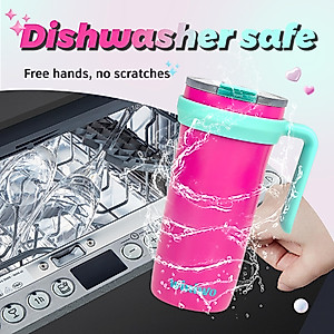 winiwo 20 oz Tumbler with Handle, Easy to Hold, Travel Coffee Mug with Screw Lid, Spill-proof, Insulated Cups, Built-in Up Down Flip, Fit Most Car Cup Holders, Commute, School, Home, Office