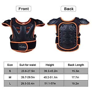 Eastshark Kids Dirt Bike Body Chest Spine Protector Vest Protective for Mountain Biking Cycling Kids Dirt Bike