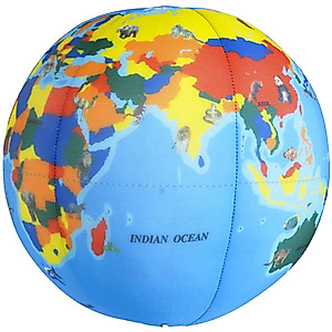 ArtCreativity Plush World Globe Ball, 1 PC, Soft 7.25 Inch Globe, Fun Educational Tool for Learning Geography, Great Gift Idea, Classroom Decoration, and Preschool Toy