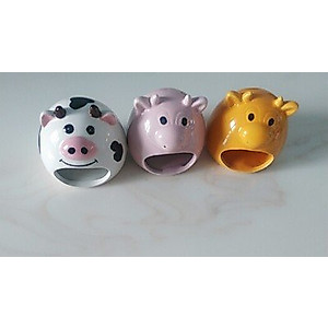 Small Animal Hideout Ceramic House Critter Bath House Cave Mini Hut Cage for Chinchilla Hamster (White)