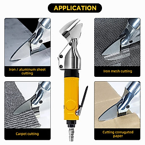 NEWTRY Pneumatic Scissors, Air Industrial Shears, Heavy Duty Metal Cutter Cutting Tool, for Metal Sheet Diamond Mesh Iron Stainless Steel Plate (upgrade B Larger Cutter Head)