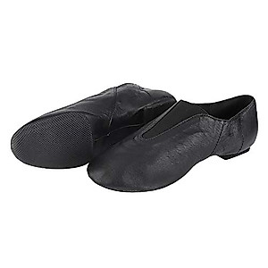 1 Pair Jazz Shoes PU Leather Latin Shoes Girls Women Black Soft Split Sole Jazz Shoes Dance Shoe Black(41)