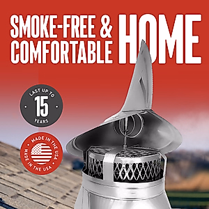 CHIMCARE Wind Directional Chimney Cap, 9" x 9” High-Grade Stainless Steel Cap for Single Flue Tile, Downdraft Prevention, USA Made