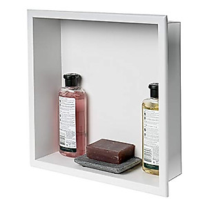ALFI brand ABNC1616-W Shower Niche, 16"L x 16"W x 4"H, Matte White