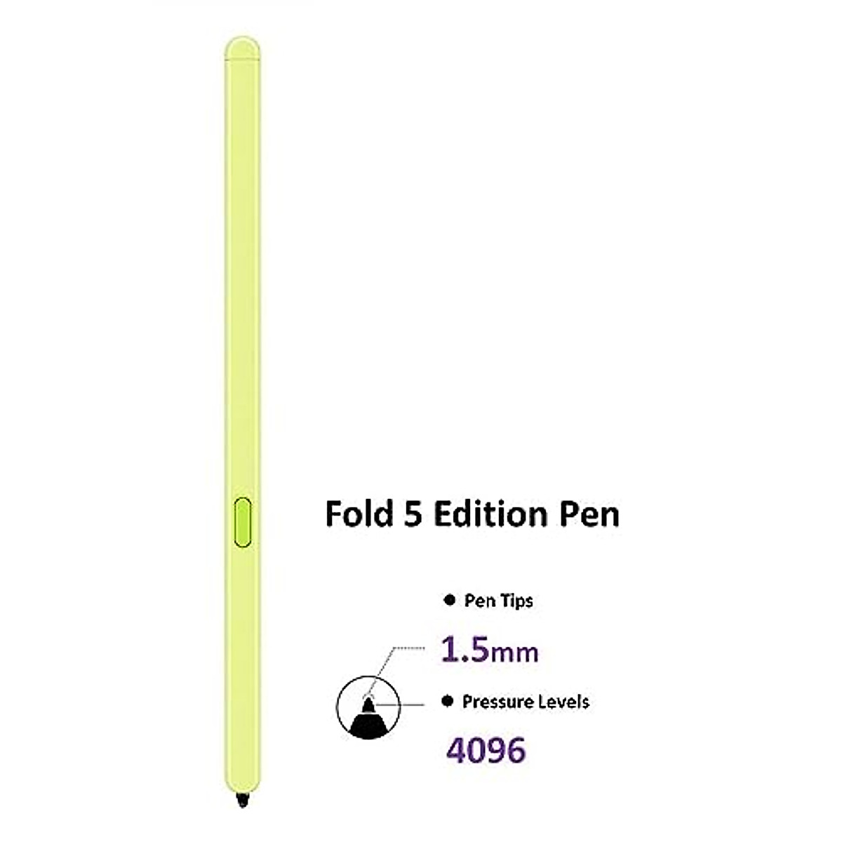 Galaxy Z Fold 5 S Pen Fold Edition Stylus Pen, Slim 1.5mm Pen Tip, 4,096 Pressure Levels for Samsung Galaxy Z Fold 5 Phones Only (Green)