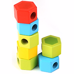 Hape Wooden Counting Stacker Block Set| Number Puzzles Counting Stacking Game for Toddlers 1Y+