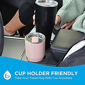 GROSCHE Yukon 30 oz Insulated Coffee Mug with Lid - Durable Travel Mug, Stainless Steel Tumblers, Vacuum Insulated Coffee Tumbler for Hot or Cold Beverages - PINK