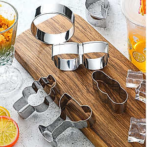 Didaey 10 Pieces Summer Pool Cookie Cutters Pineapple, Ice Cream, Flamingo, Flip Flop Sunglasses, Watermelon Cookie Cutters Molds for Summer Tropical Beach Pool Party Supplies Decorations