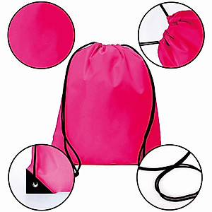 Drawstring Backpacks, 20 Pack Bulk Drawstring Bags, Cinch Bags for Outdoor Sports,travel storage bag,gift bag- Fuchsia