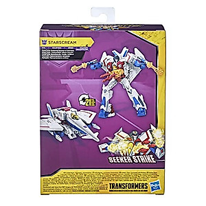Transformers Bumblebee Cyberverse Adventures Toys Deluxe Class Starscream Action Figure, Seeker Strike Action Attack, 5-inch