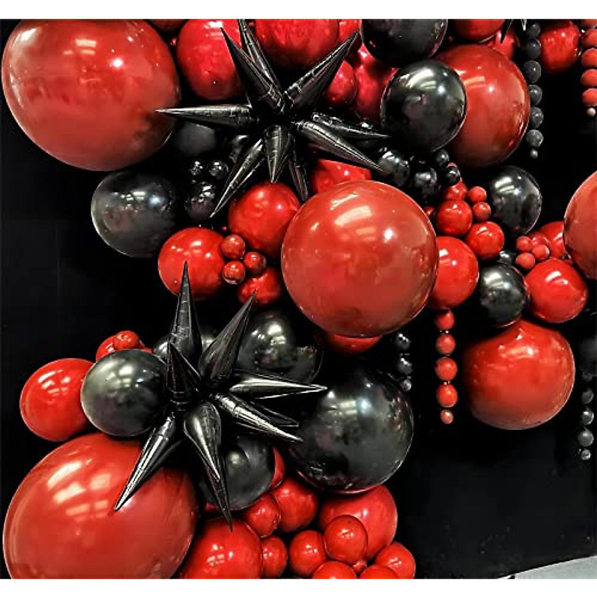 50pcs Chrome Metallic Red Balloons, 12inch Ruby Red Double Layer Latex Balloons,Chrome Dark Red For Wedding, Graduation, Baby Shower Decorations (with 2 Red Ribbon)