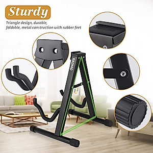 pugdodo Cello Stand Adjustable, Folding Cello Support Stand, A-Frame Folding Cello Holder Compatible for Violin 1/8-4/4 Cellos Guitars Electric Bass Electric Guitar Stand Acoustic, Black (black)