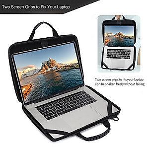 Laptop Case for 14.1-15.6 Inch Macbook Pro Air Chromebook HP Lenovo Work-in Notebook Computer Hard Shell Laptop Bag for Men Women with Pouch and Shoulder Strap (14.2"L x 9.5"W, Black)